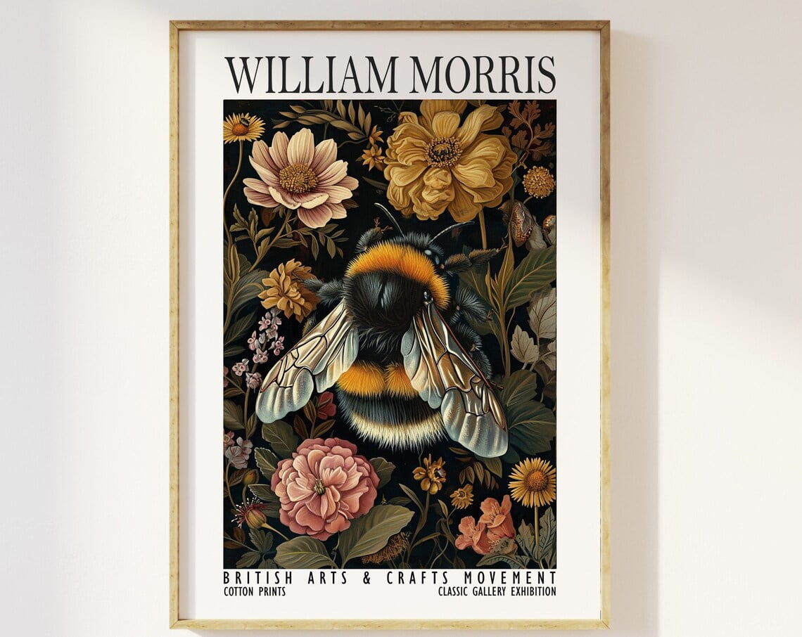 William Morris Style Bumble Bee Print - Cotton Prints Exhibition ...