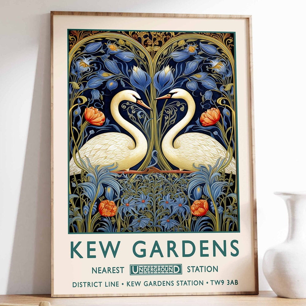 William Morris Swan Print, Kew Gardens Print, London Print, William ...