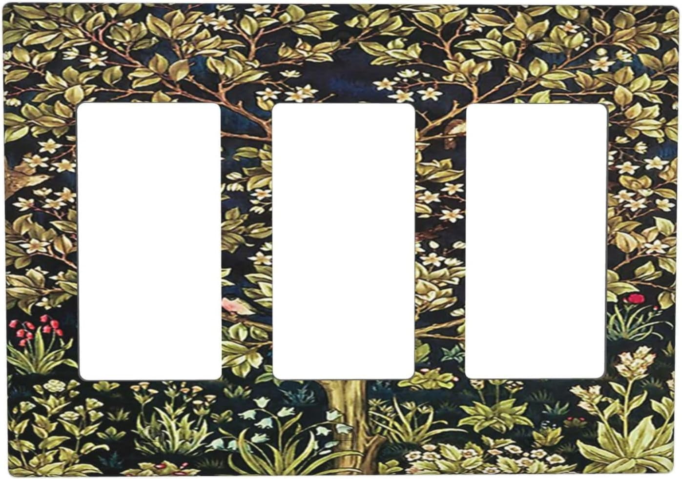 William Morris Tree Of Life Vintage Floral Art Triple Rocker Light ...