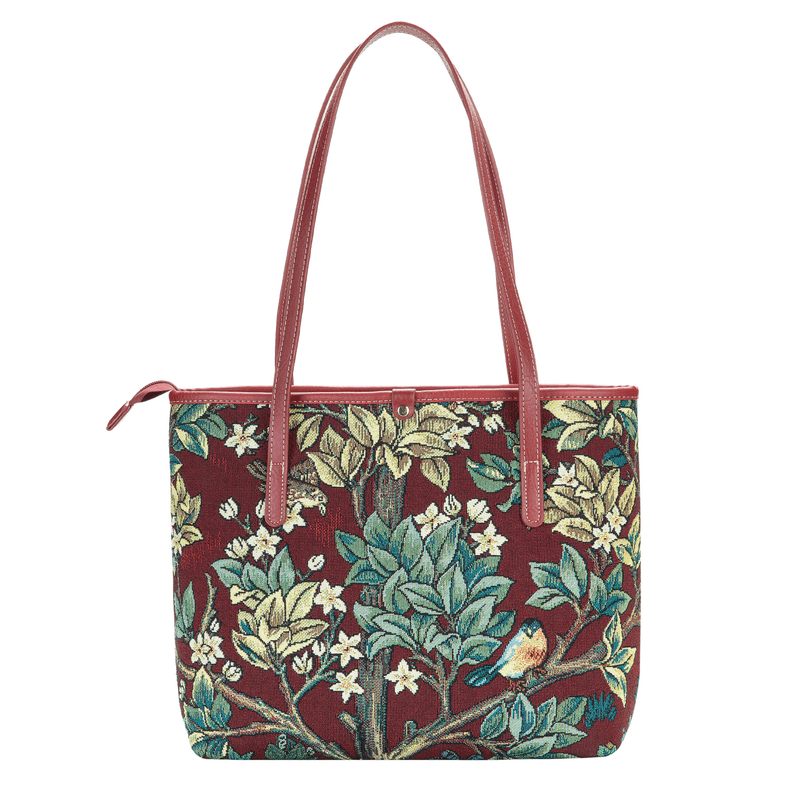 William Morris Tree Of Life Red College/Shoulder Tote Bag - Walmart.com