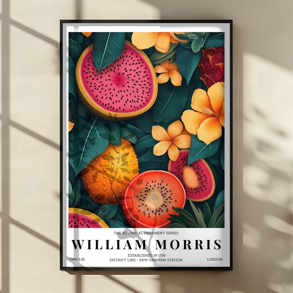 William Morris Tropical Fruit Exhibition Vibrant Dragon Fruit Botanical ...