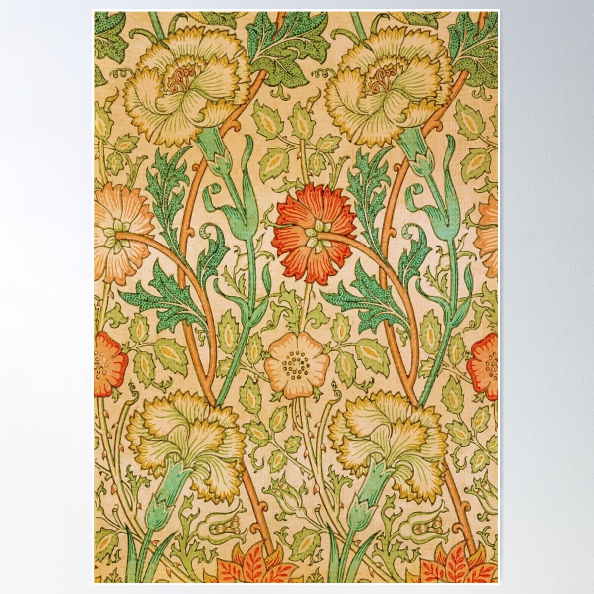William Morris Victorian Arts And Crafts Movement Designer Pink And ...