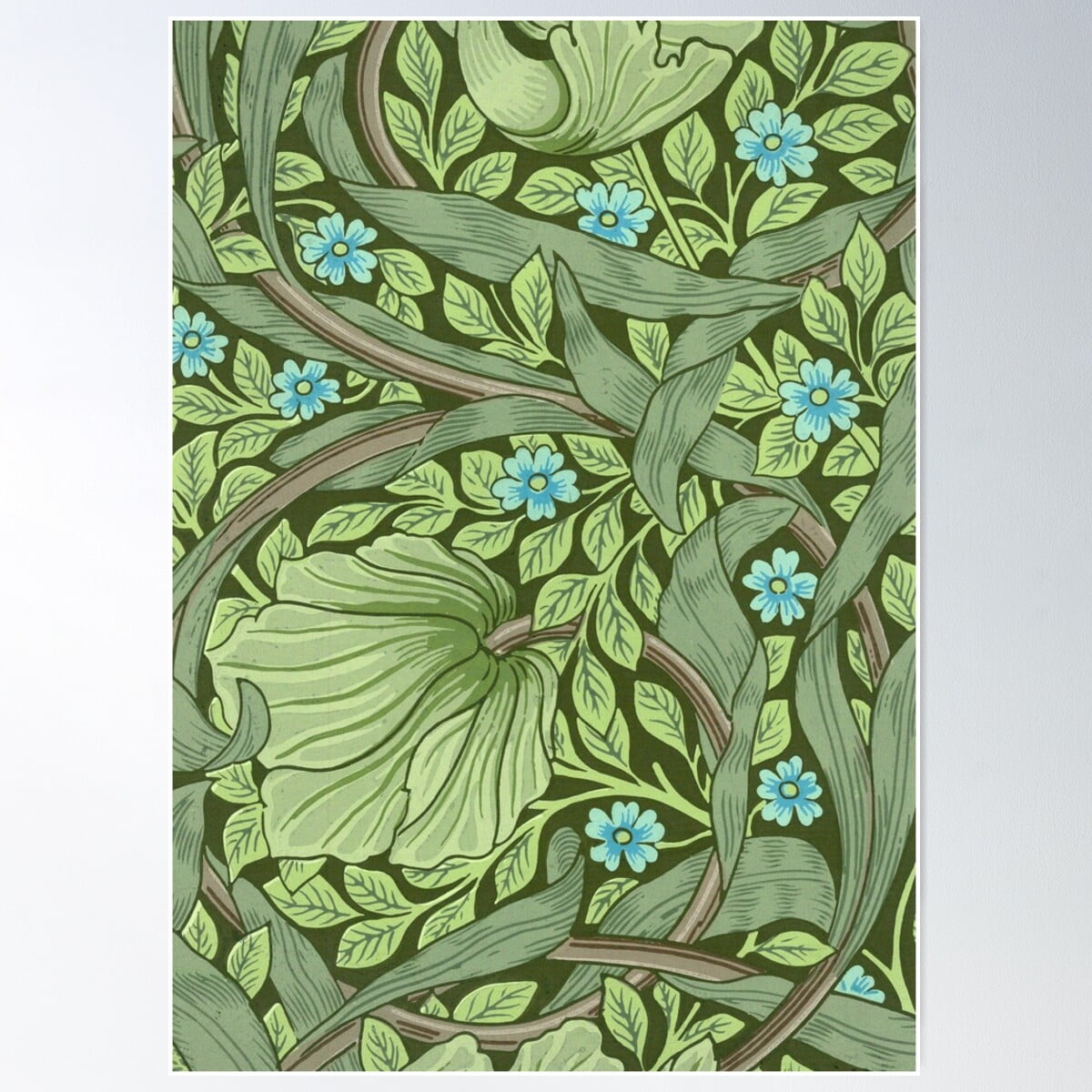 William Morris - Wallpaper Sample With Forget - Me - Nots Poster Wall ...