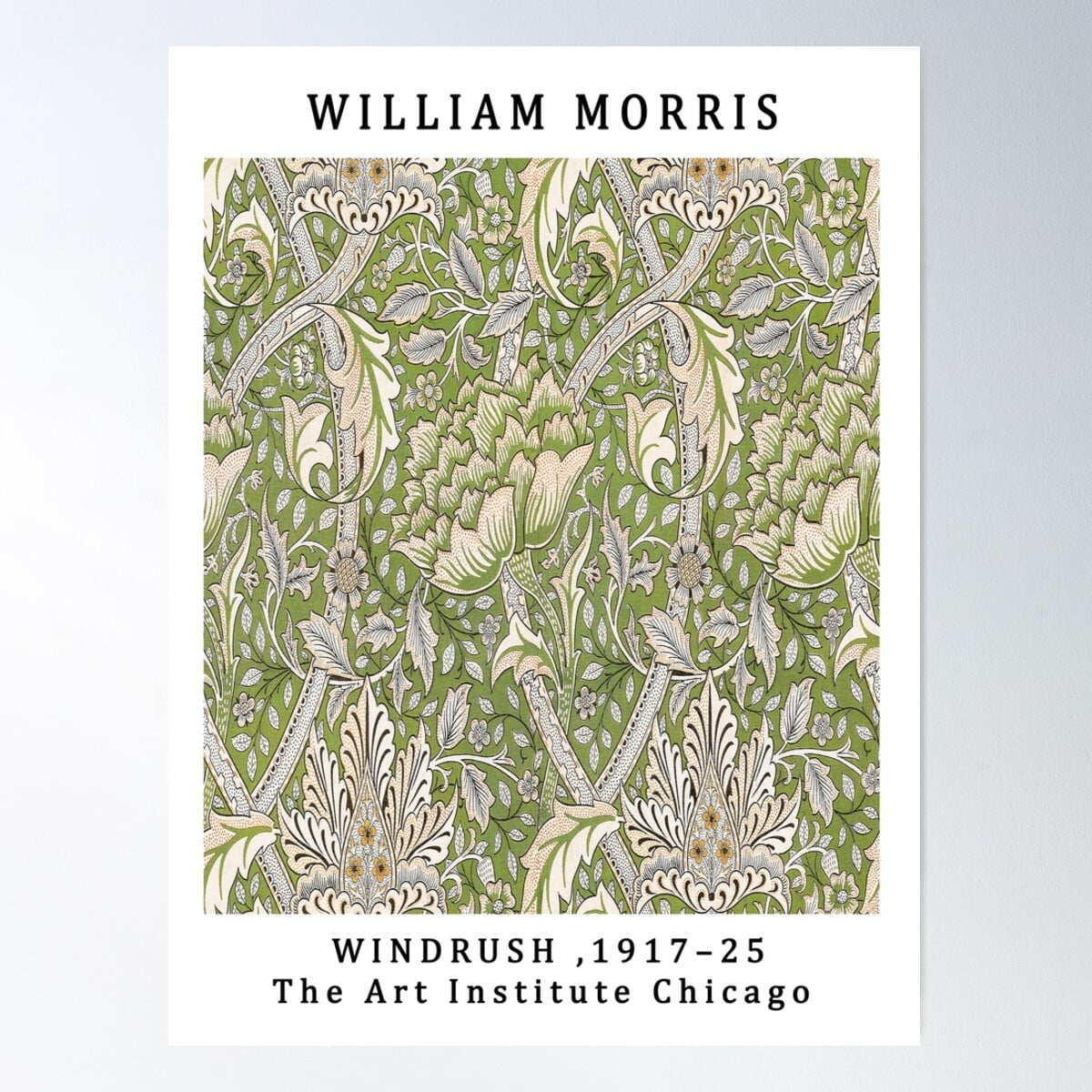 William Morris Windrush Green Floral ,Vintage Art Nouveau Botanical ...