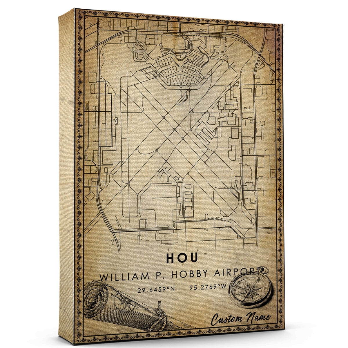 William P. Hobby Airport Map Poster, Houston road map William P. Hobby ...