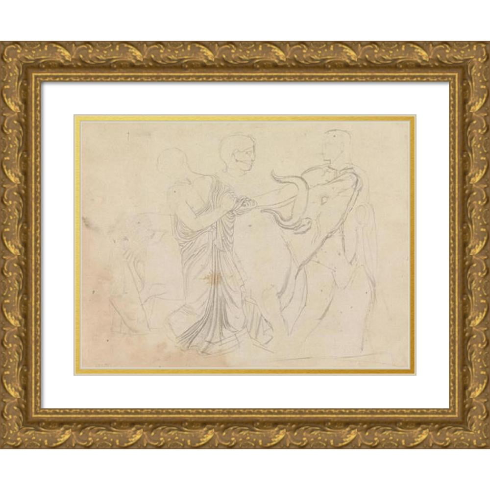 William Pars 14x12 Gold Ornate Wood Frame and Double Matted Museum Art ...