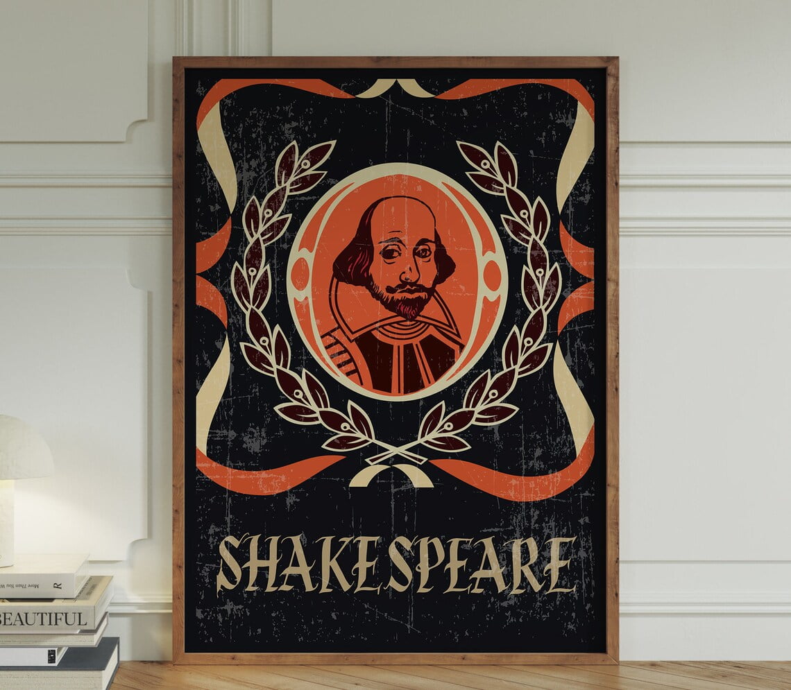 William Shakespeare All Works Book Cover 1966 Poster, Book, Minimalist ...