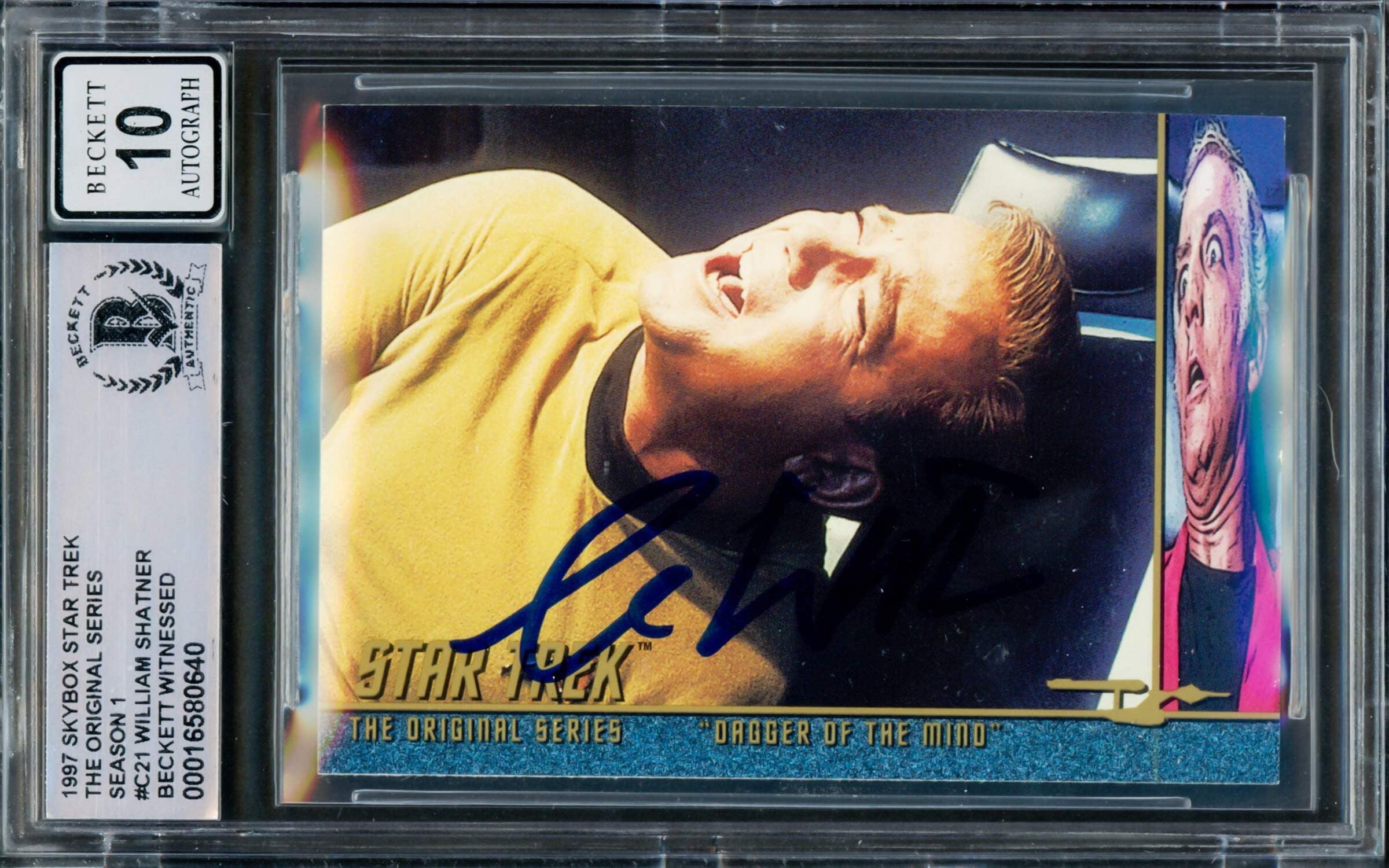 William Shatner Autographed 1997 Fleer Skybox Card #C21 Star Trek ...