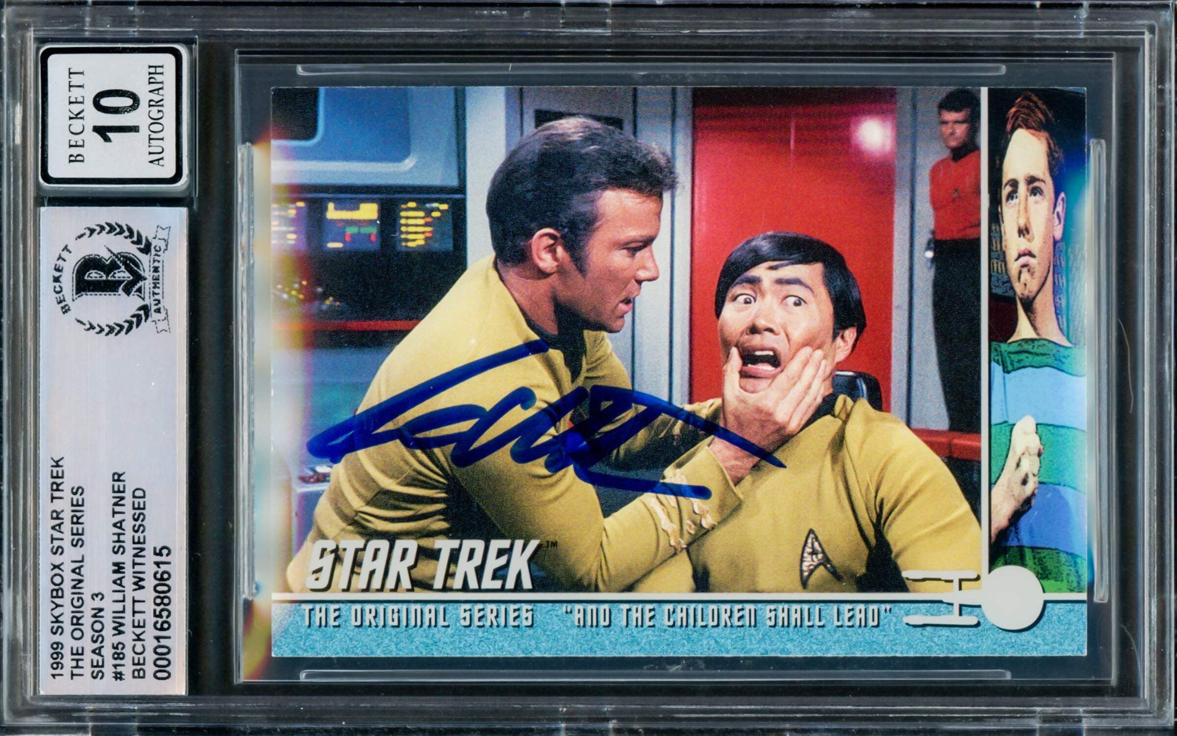 William Shatner Autographed 1999 Fleer Skybox Card #185 Star Trek ...