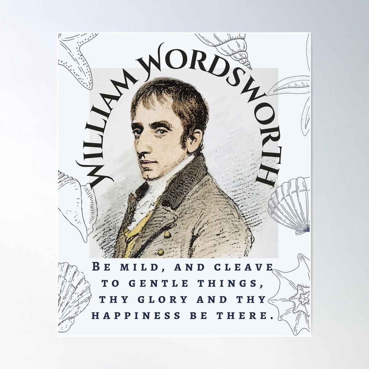 William Wordsworth Portrait And Quote: Be Mild, And Cleave To Gentle ...