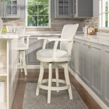 Williams 27" Swivel Counter Height Bar Stool Oak Wood Frame White ...