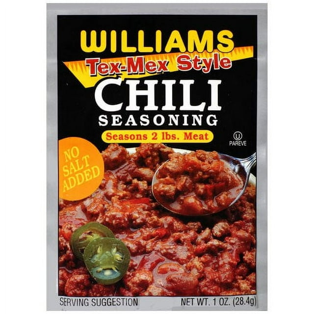 Williams Hot Chili Powder Mix, Tex-Mex Style Seasoning, 1 oz Packet ...
