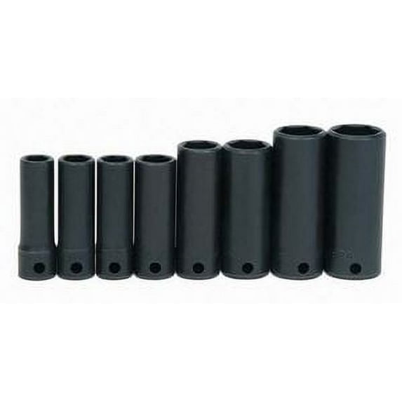 Williams WS-12-8 8-Piece 3/8-Inch Drive Deep 6 Point Impact Socket Set ...