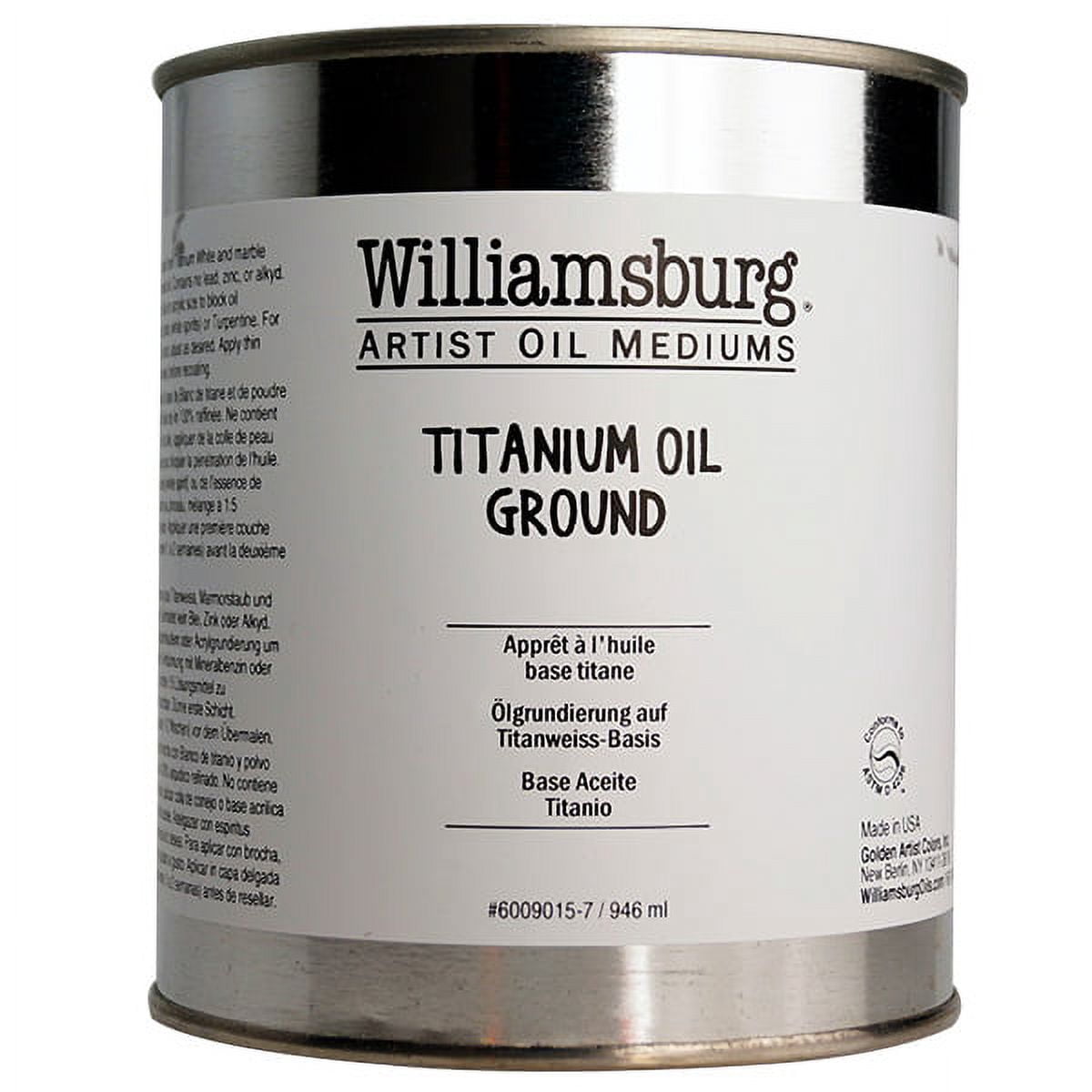 Williamsburg Artist Oil Medium - 32 oz, Titanium Oil - Walmart.com