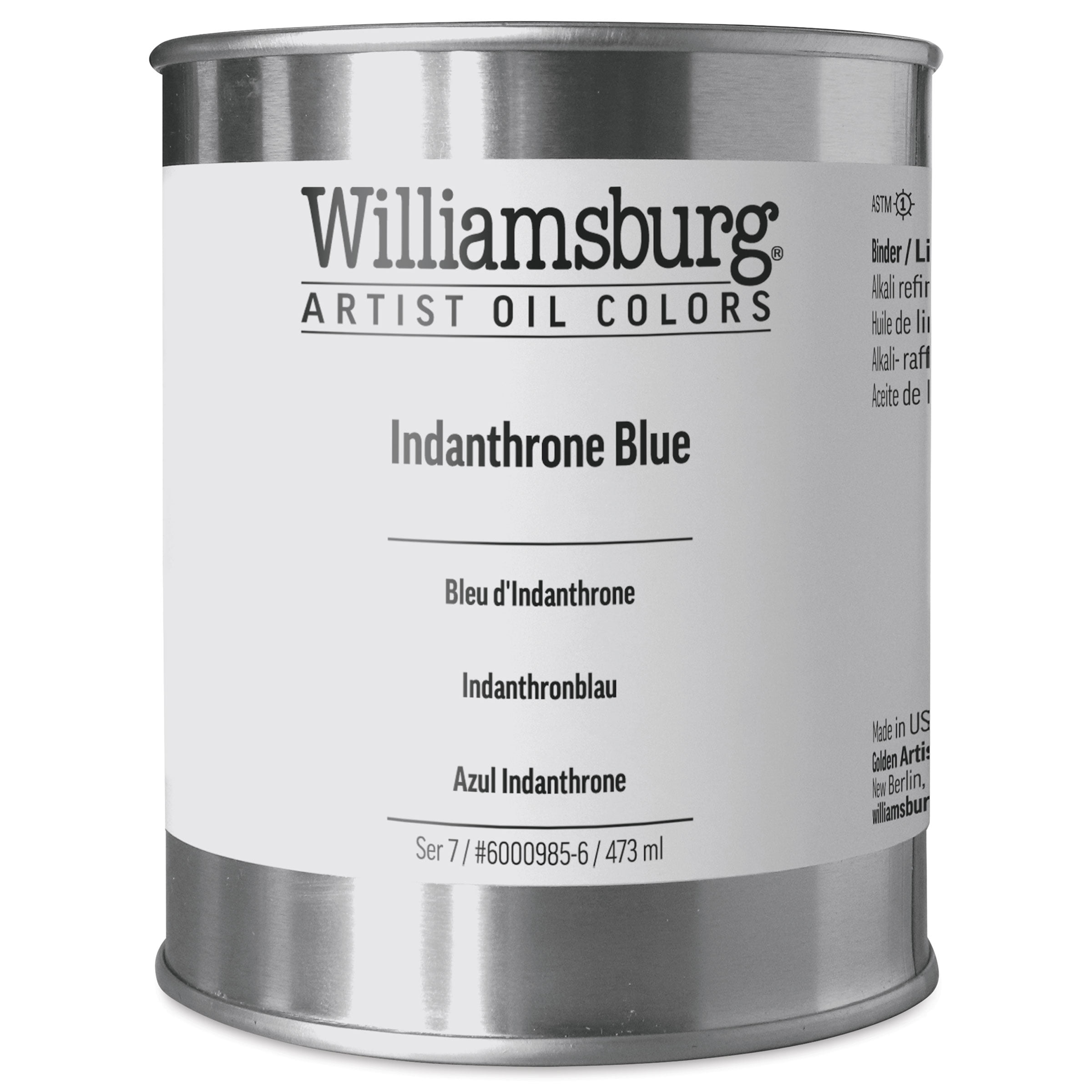 Williamsburg Handmade Oil Color, Pint Jar, Indanthrone Blue - Walmart.com