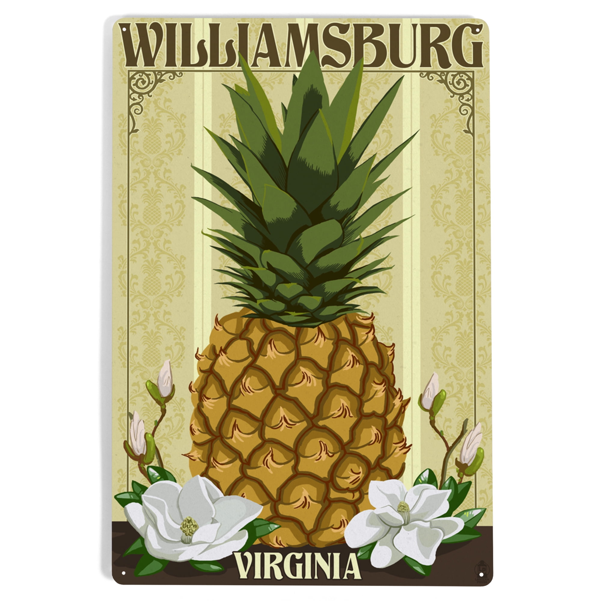 Williamsburg, Virginia, Colonial Pineapple (12x18 Aluminum Art, Indoor ...