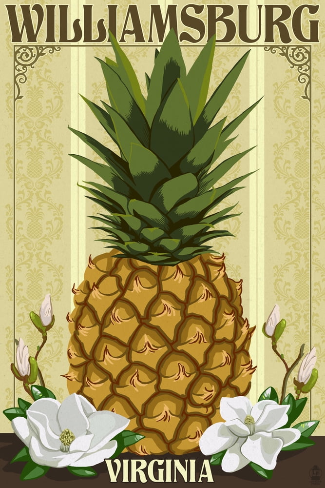 Williamsburg, Virginia, Colonial Pineapple (9x12 Wall Art Print, Home ...