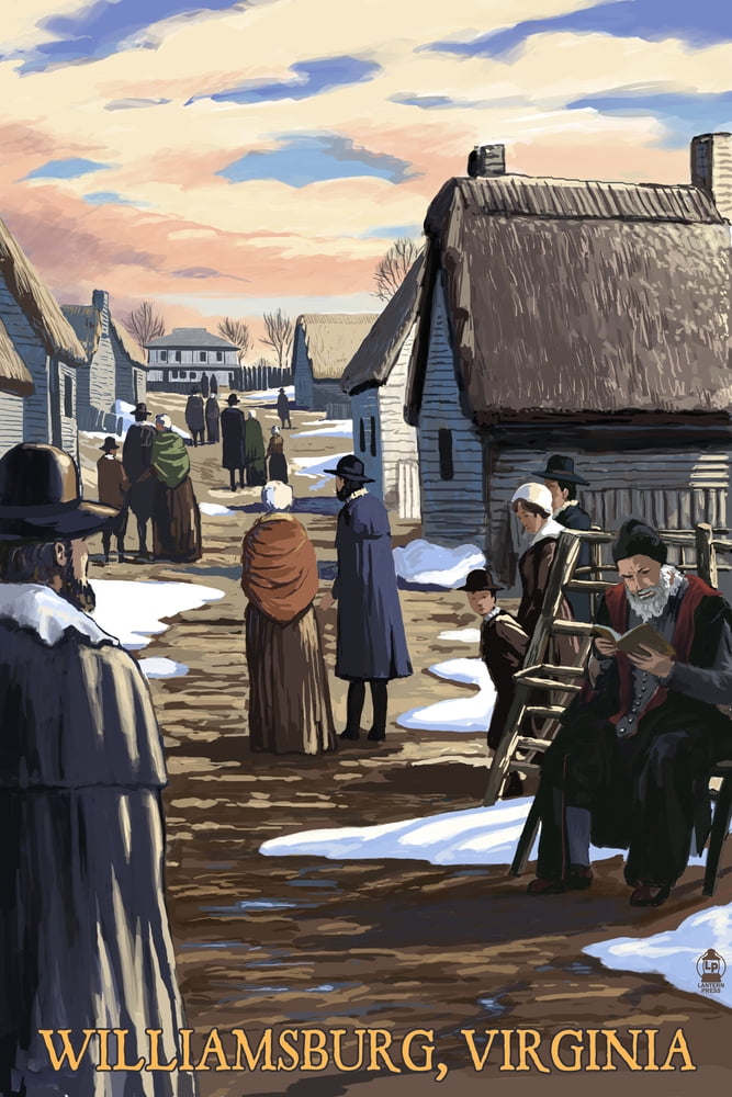 Williamsburg, Virginia, Colonial Scene (24x36 Giclee Gallery Art Print ...