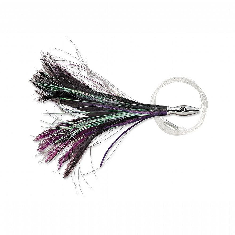 Williamson Flash Feather Rigged Trolling Lure, 3", Black/Purple ...