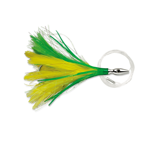 Williamson Flash Feather Rigged Trolling Lure, 3", Yellow/Green ...