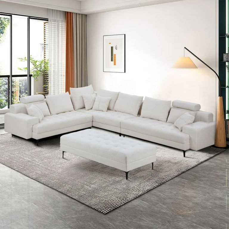 Modern White Sectional Sofa Set | Cabinets Matttroy