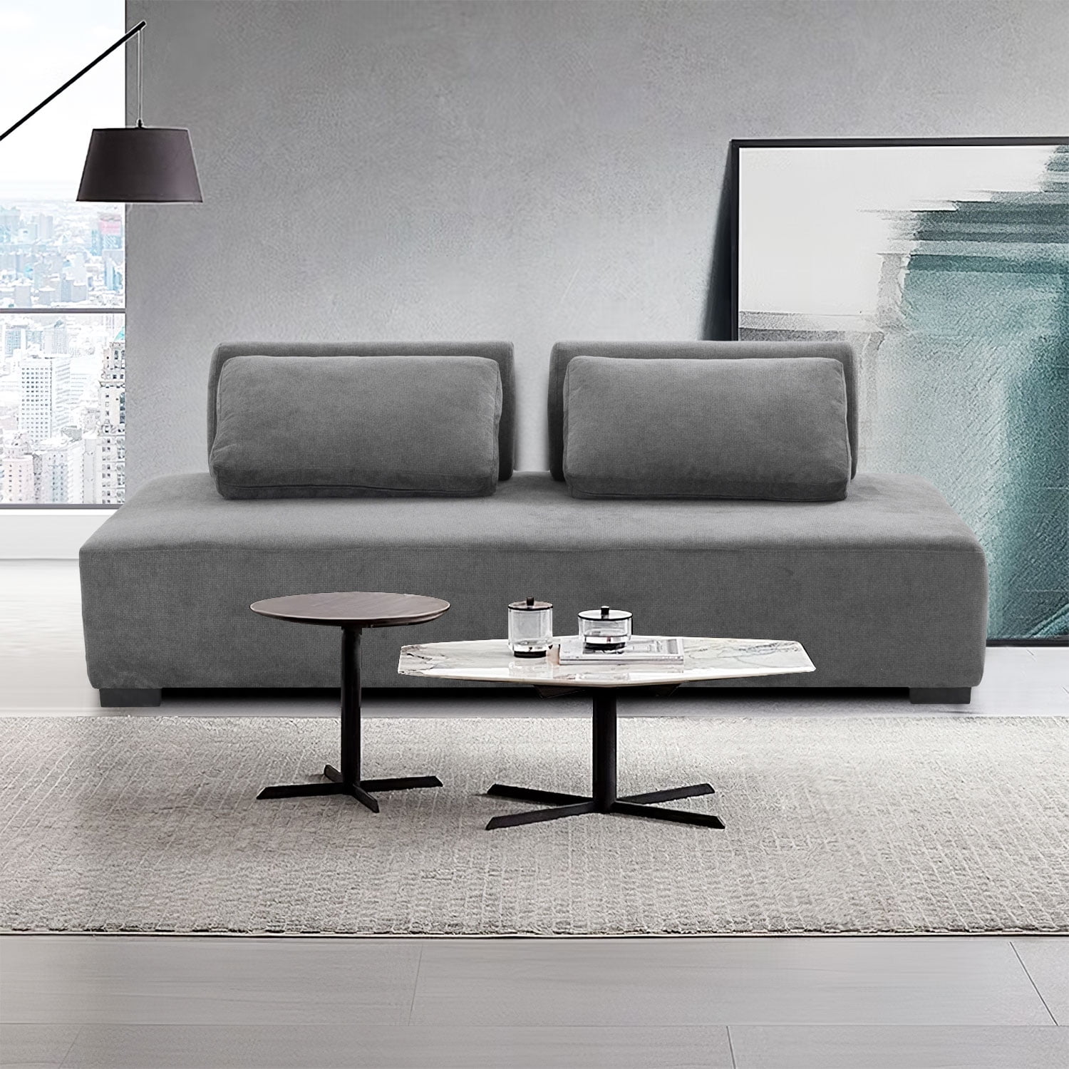 Williamspace 85.4" Modern Sofa Couch,Luxury Sofa Couch with 2 Movable ...