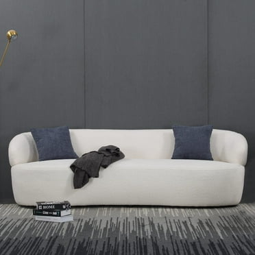WILLIAMSPACE 93.6" Curved Sofa Couch, Modern 3 Seat Comfy Boucle Fabric ...