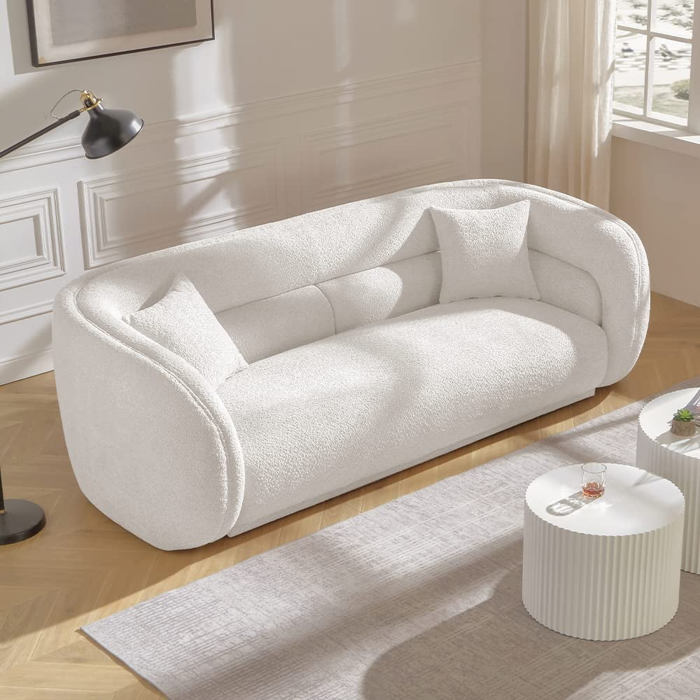 "Williamspace 90.6"" Rounded Minimalist Modern Velvet Curved Sofa ...
