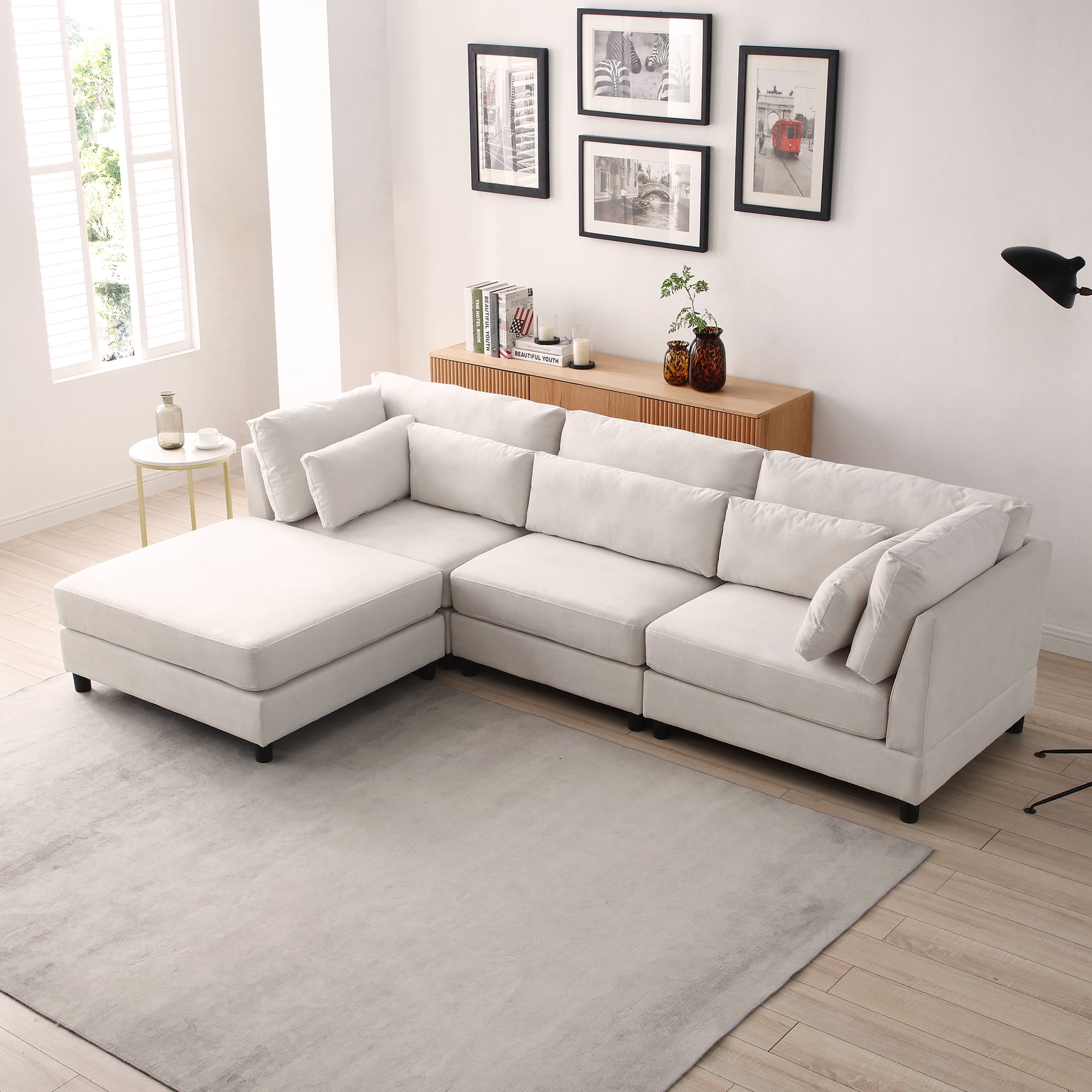 Williamspace Convertible Sectional Sofa Couch, 109.43"X74.4" Modern L ...