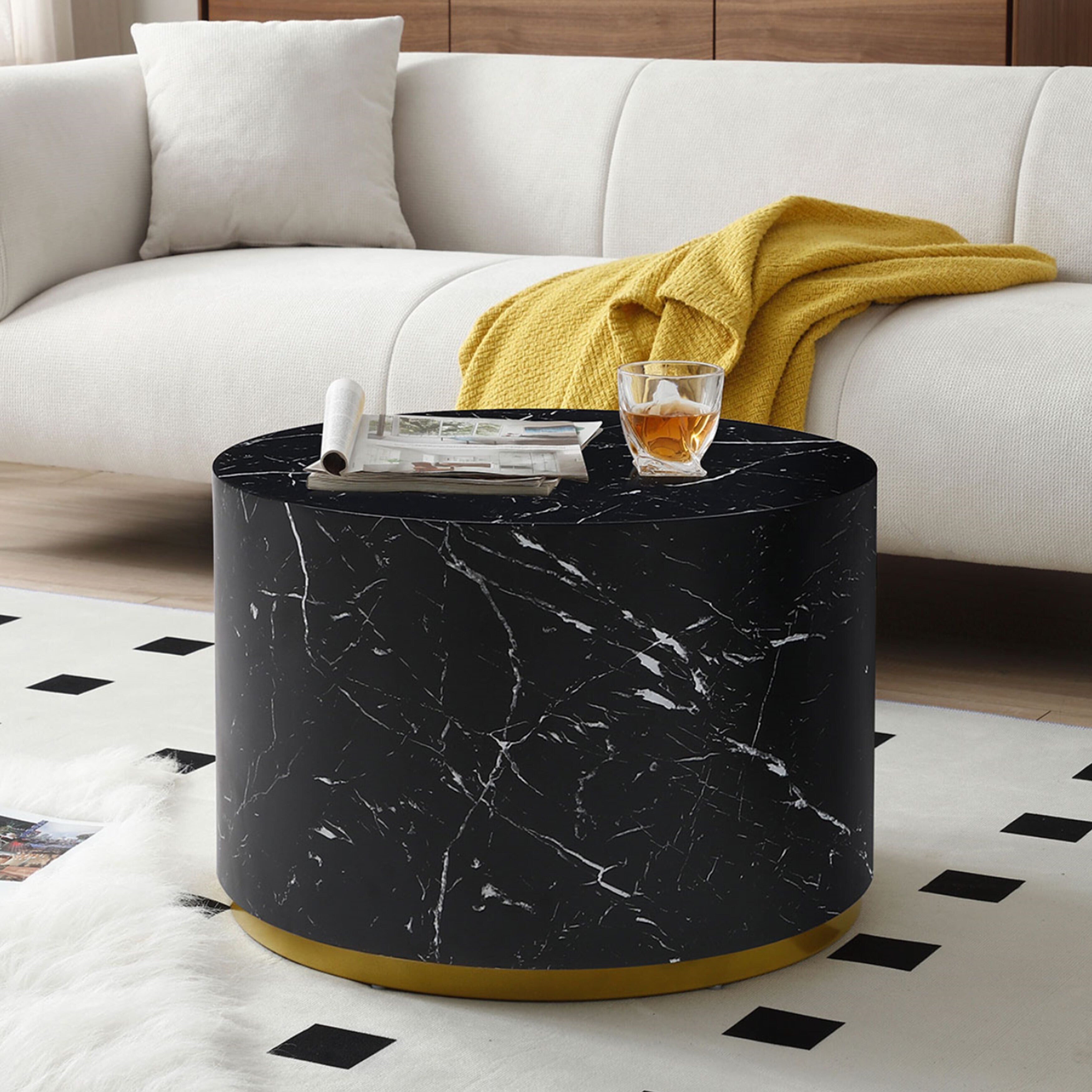Williamspace Modern Glam Fully Assembled Round Side Coffee Table For ...