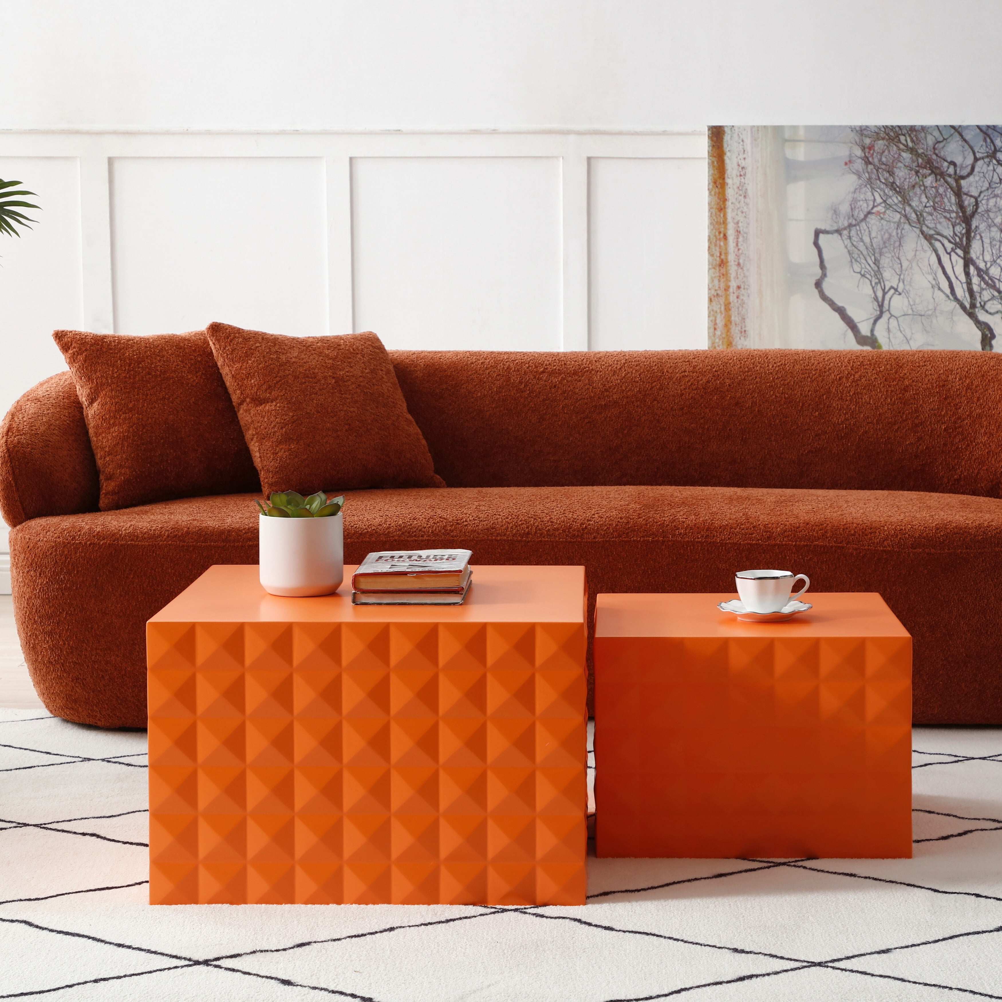 Williamspace Modern Glam Square Nesting Coffee End Side Table for ...