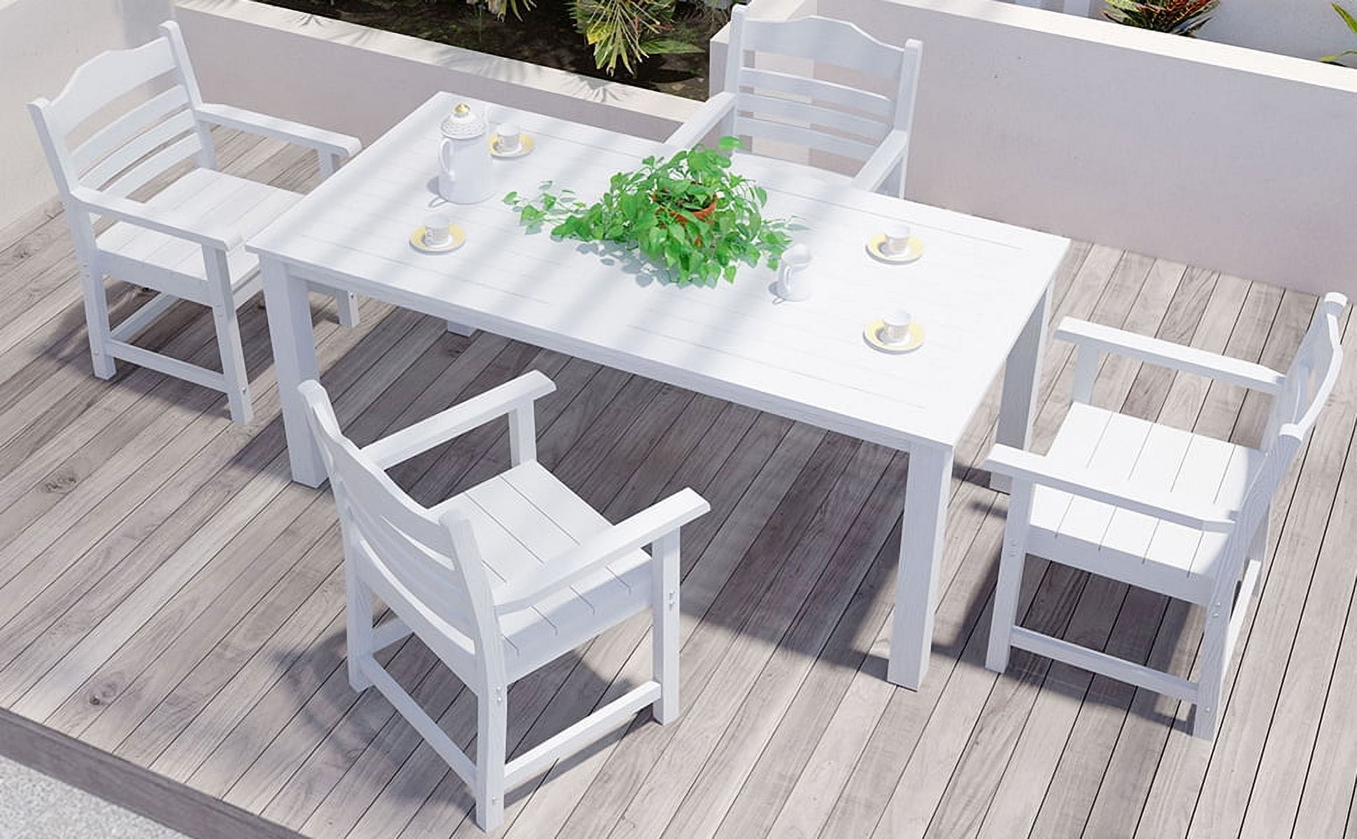 Williamspace Patio Dining Table Sets, 5pcs Outdoor HIPS Dining ...