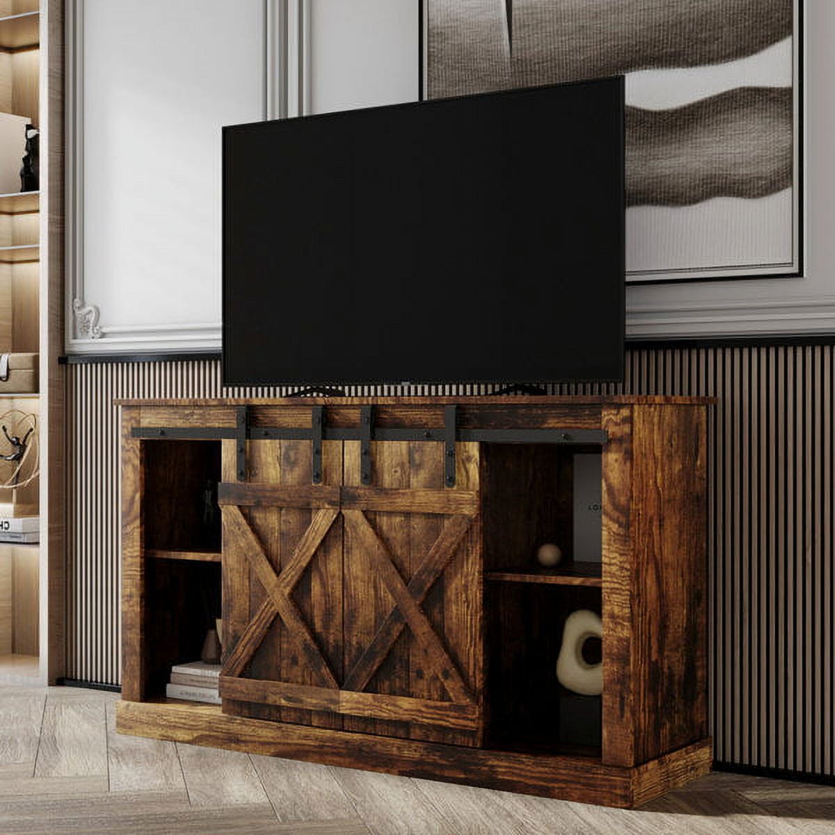 Williamspace Retro Ranch Rustic TV Cabinet Modern&Farmhouse Wood ...
