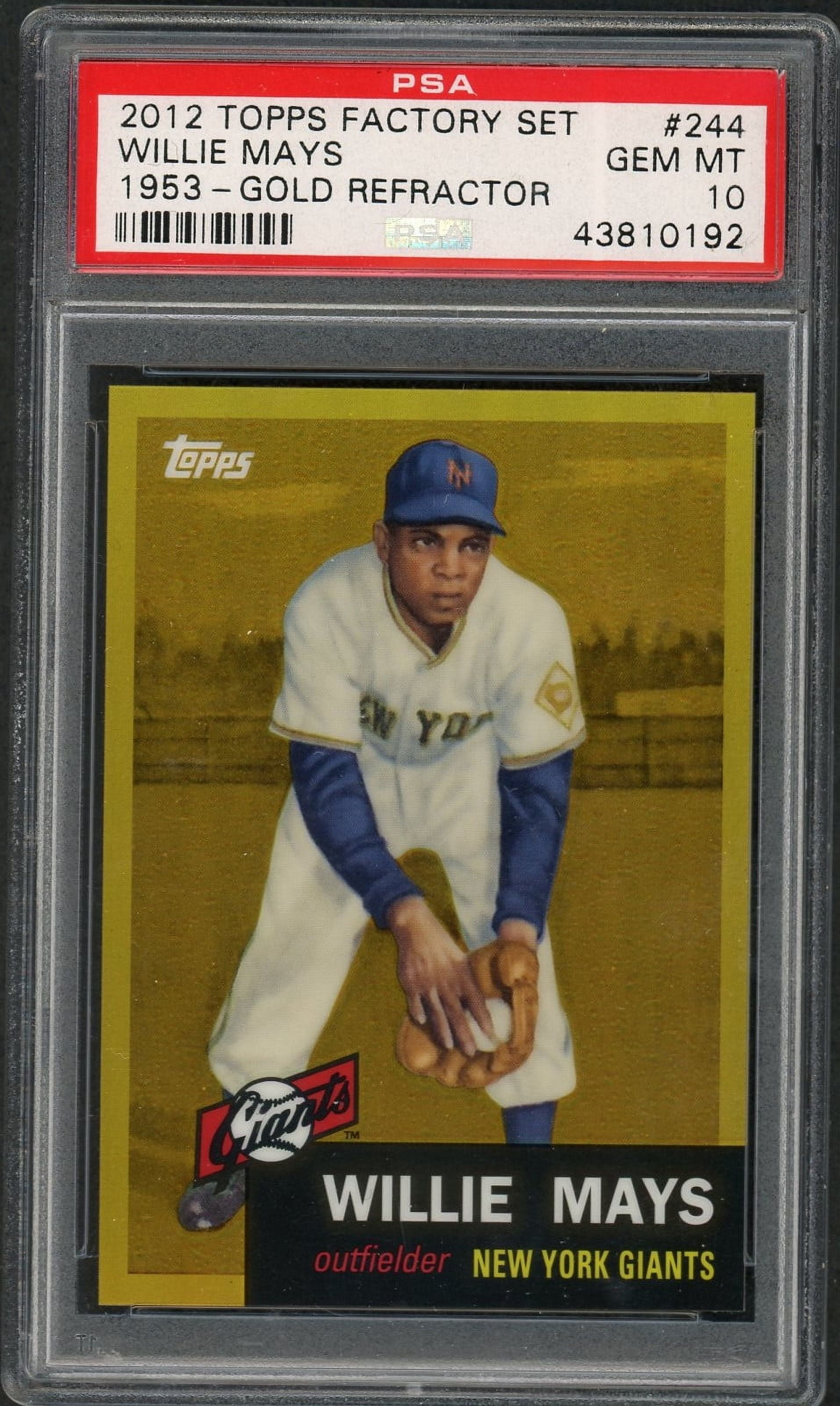 Willie Mays 2012 Topps Factory Set 1953 Gold Refractor Baseball Card ...