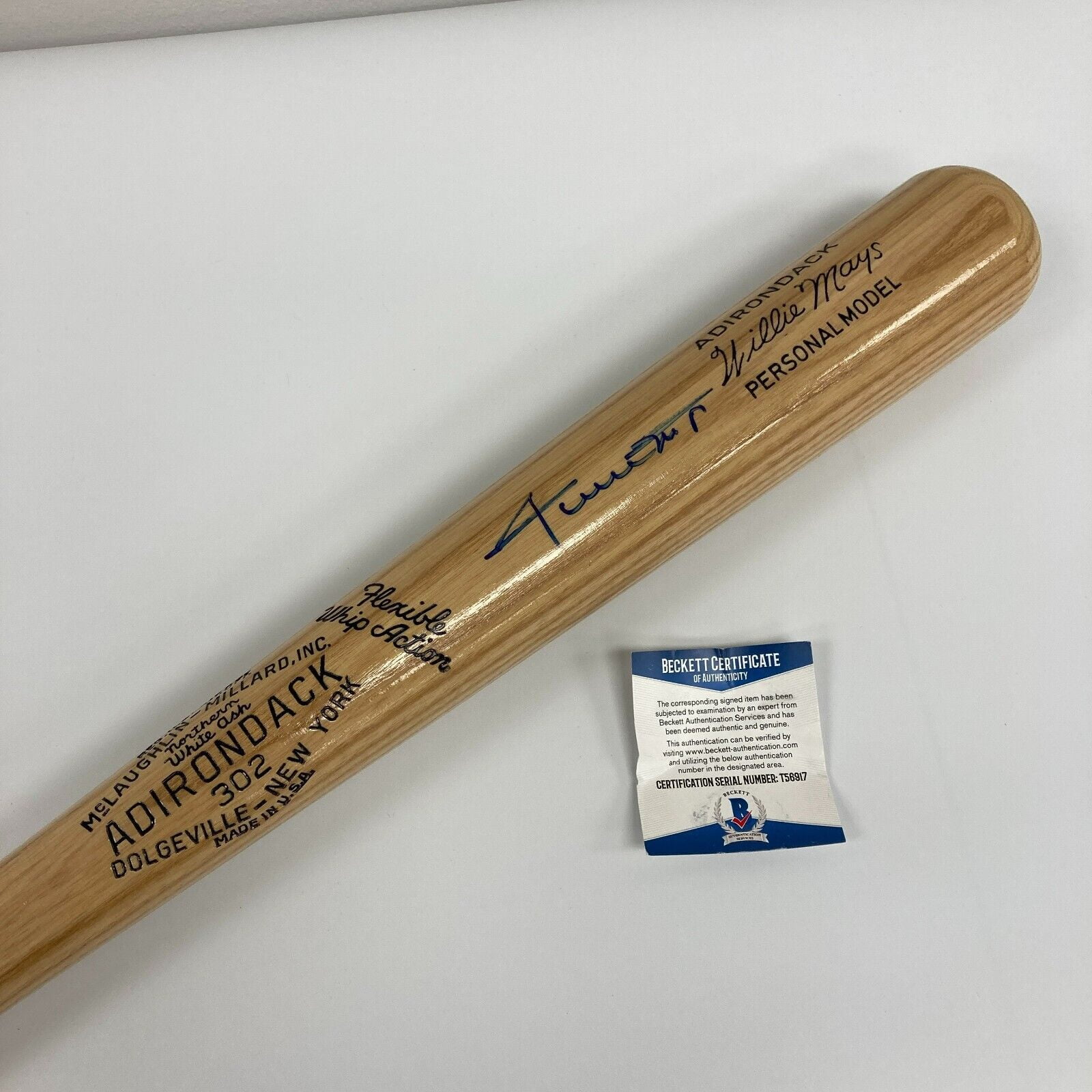 Willie Mays Signed Adirondack Game Model Baseball Bat With Beckett COA ...