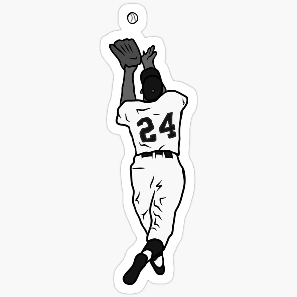 Willie Mays "The Catch" (Black And White) Sticker Phone Decal Water ...