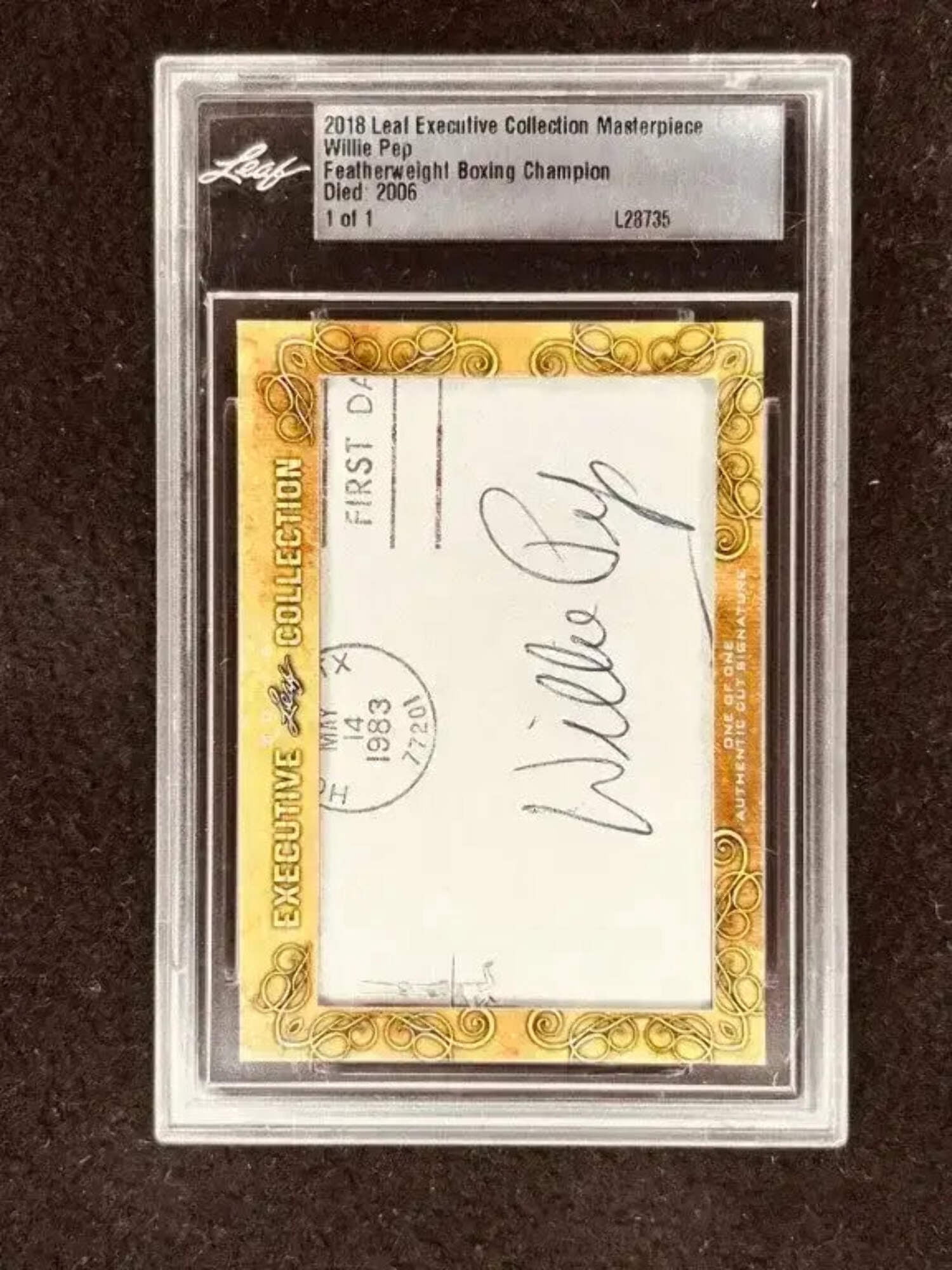 Willie Pep 2018 Leaf Masterpiece Cut Signature certified autograph ...