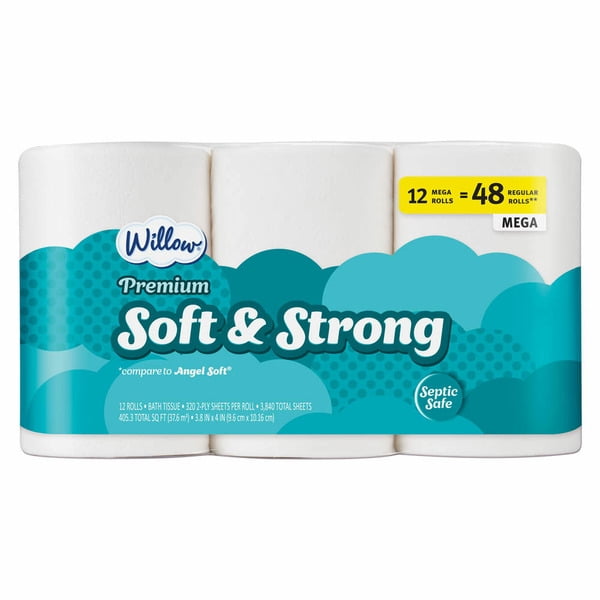 Willow 12 Roll Soft & Strong Bath Tissue - 320 Sheets 12 ct • - Walmart.com