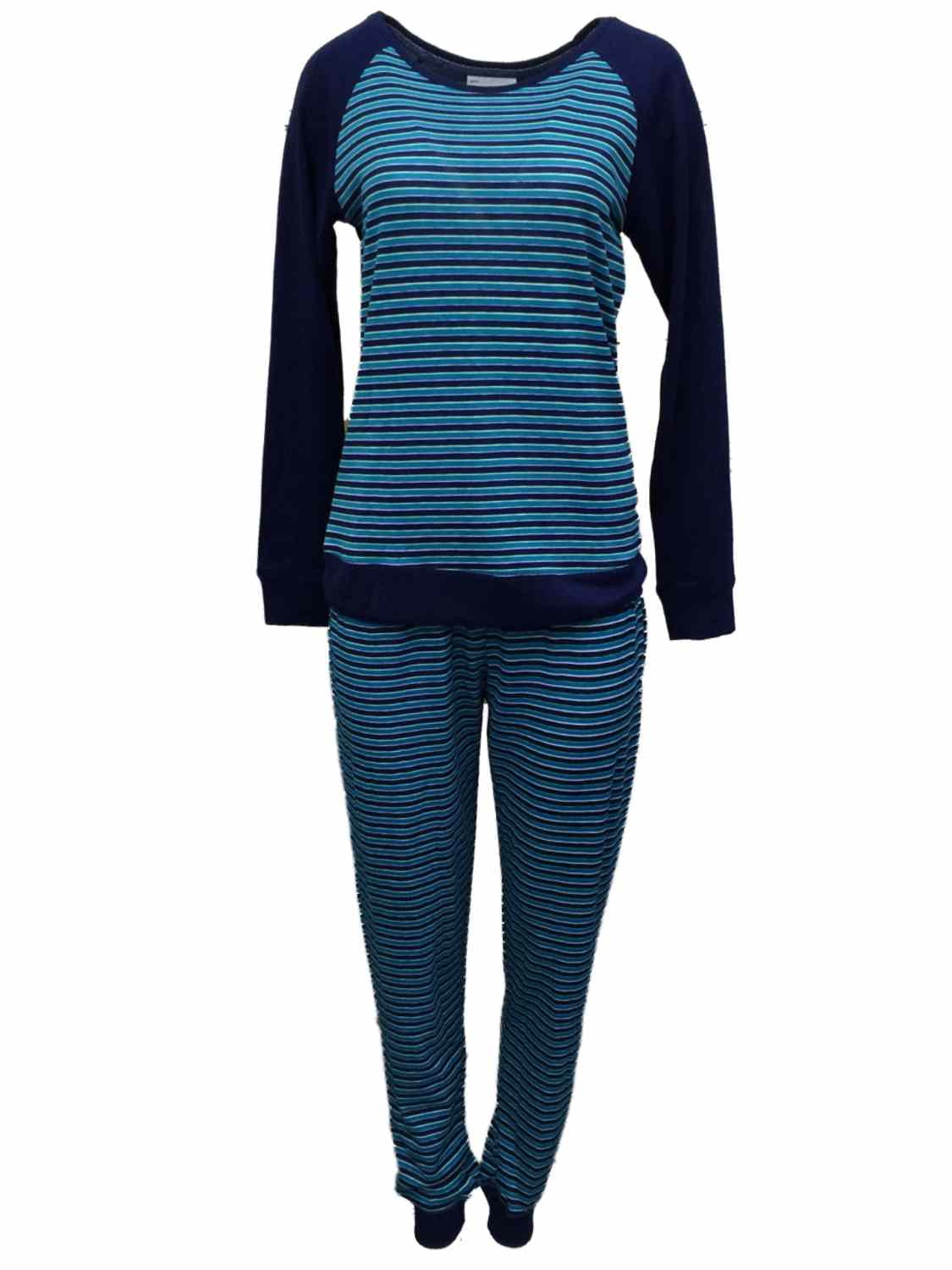 Willow Bay Womens Blue Striped Pajamas Soft Knit Pajama Sleep Set M ...