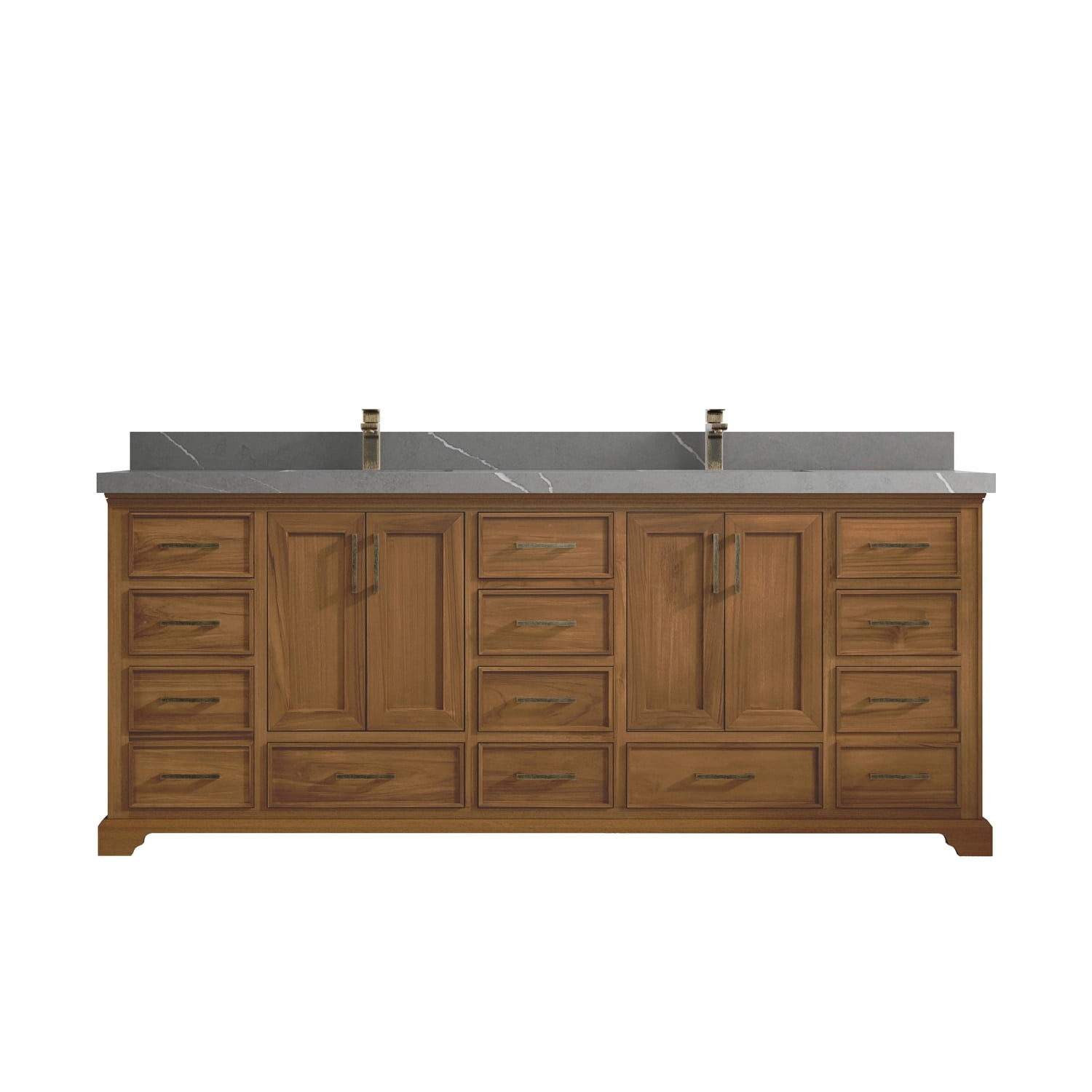 Willow Collections 84 in. W x 22 in. D Charlotte Teak Double Sink ...