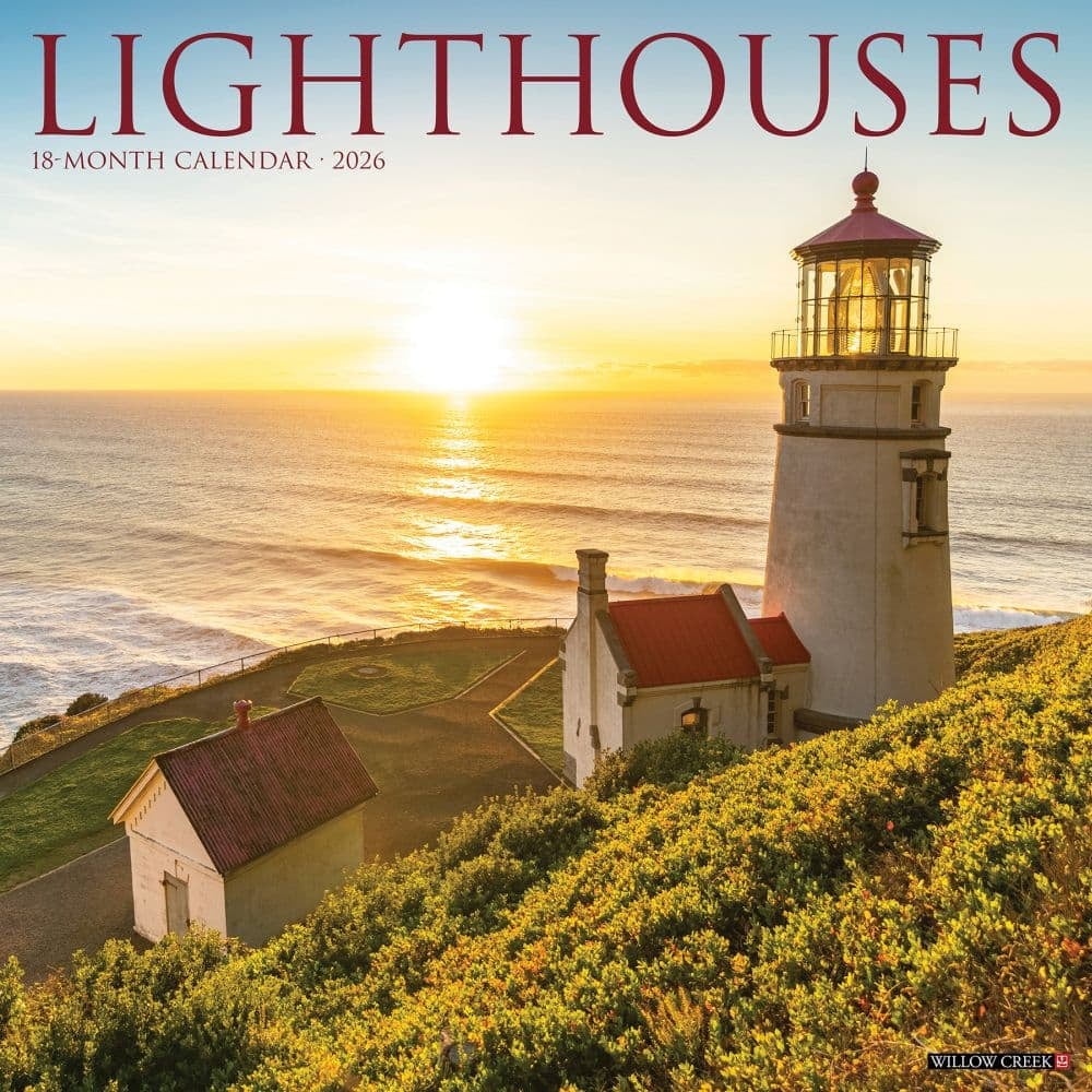 Willow Creek Press, Lighthouses 2026 Wall Calendar, 12'' X 12'', 18 ...