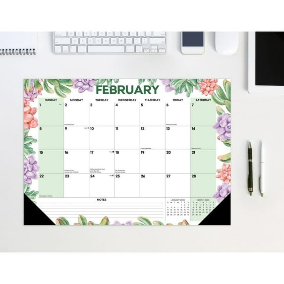 Willow Creek Press, Succulents 17x12 2026 Desk Pad, 17'' X 12'', 18 ...