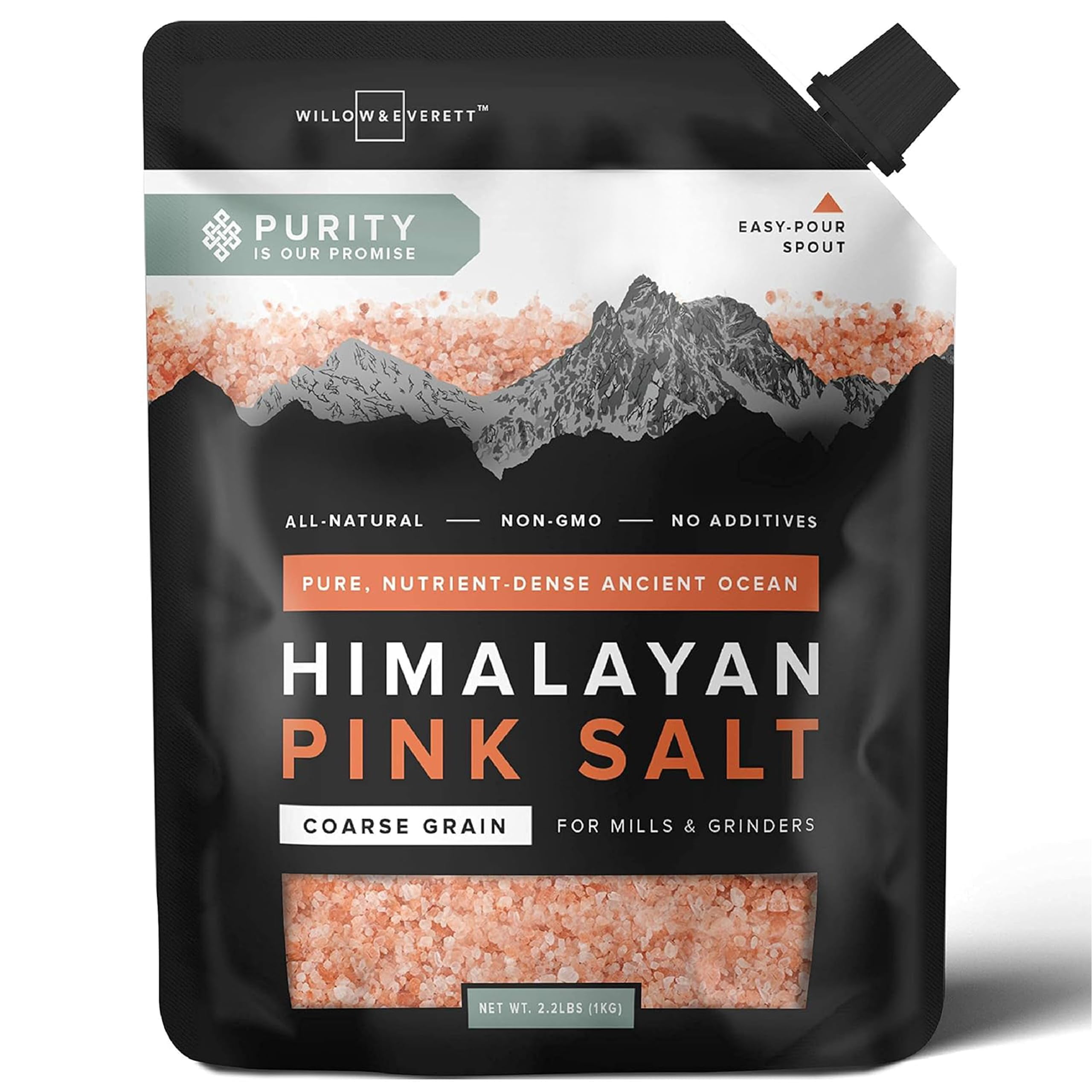 Willow & Everett Himalayan Pink Salt â€“ Coarse Grain for Grinder ...