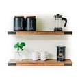 Willow & Grace Johnny 24 Inch Floating Shelves, Light Walnut, Set of 2 ...