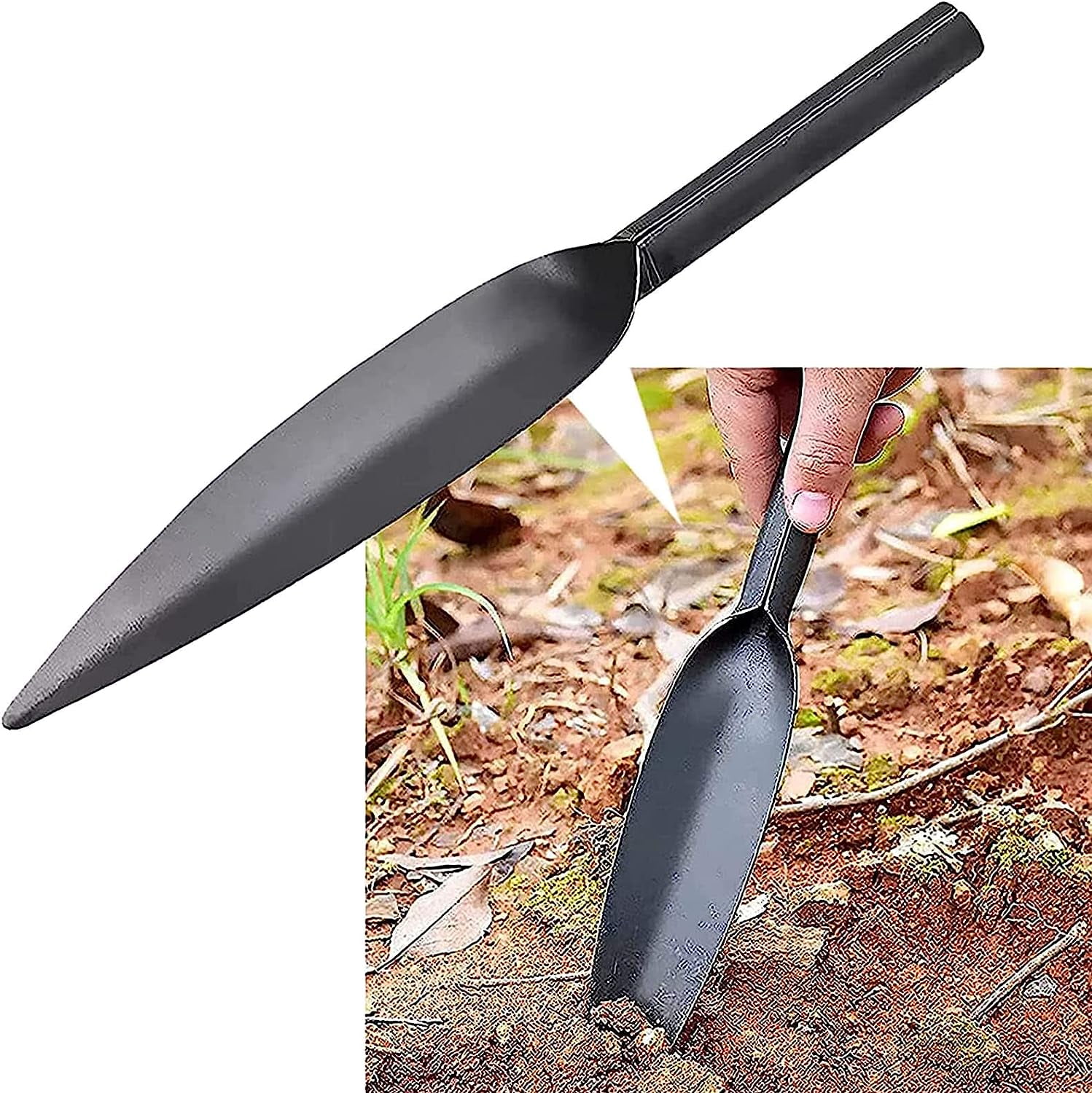 Willow Leaf-Shaped Garden Trowel Tool 12-inch Hand Shovel High-Carbon ...