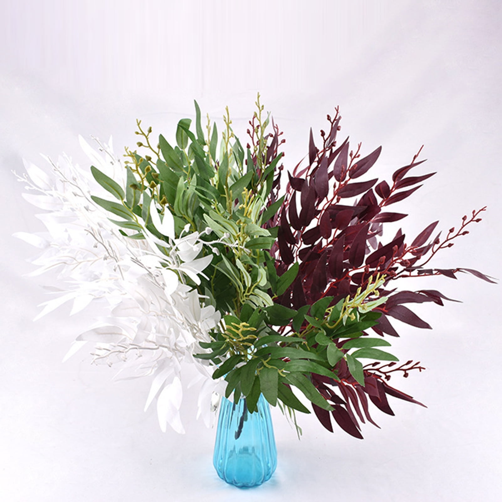 Willow Leaves Branch, 5 Forks No-watering Realistic Faux Plant, Long ...