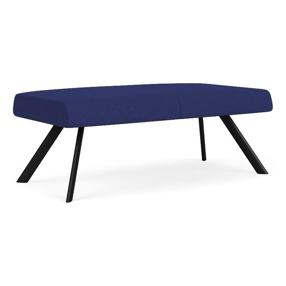 Willow Lounge Lobby Reception Waiting 2 Seat Bench / Black Steel / Blue ...
