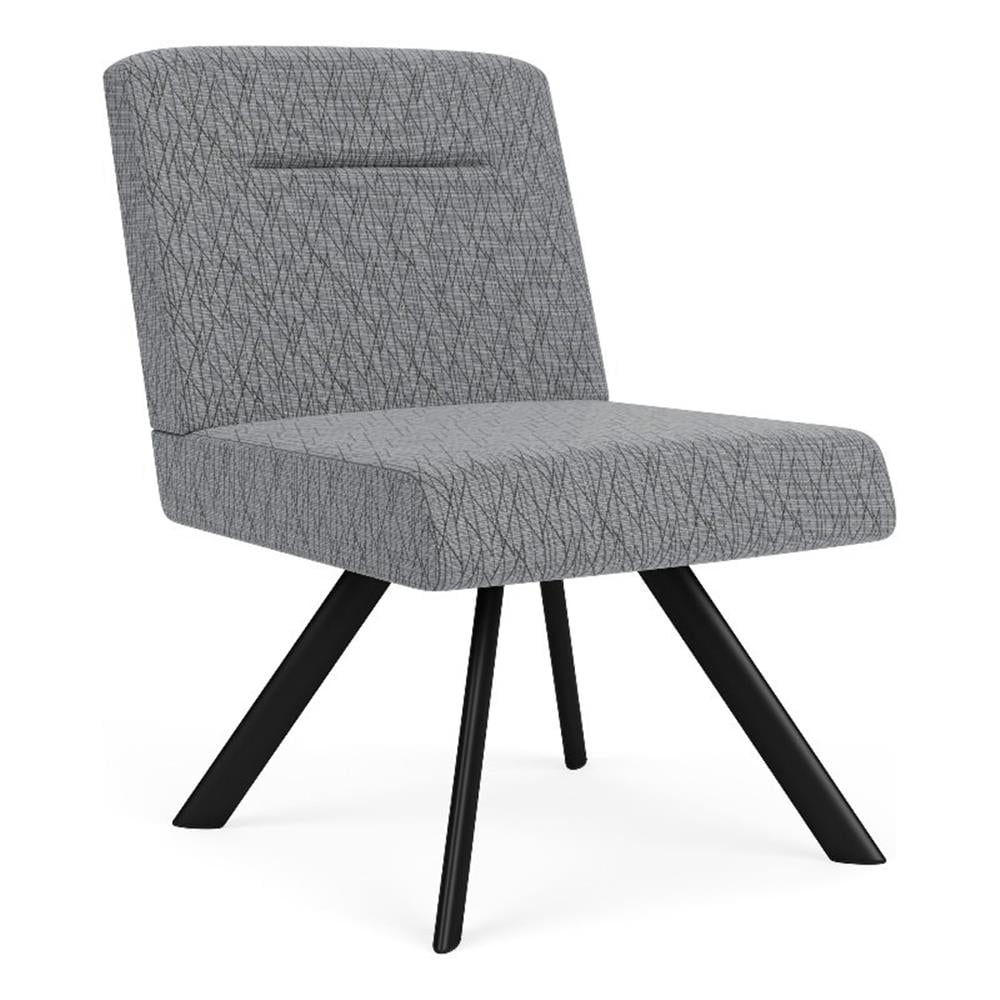 Willow Lounge Lobby Reception Waiting Armless Guest Chair / Black Steel ...