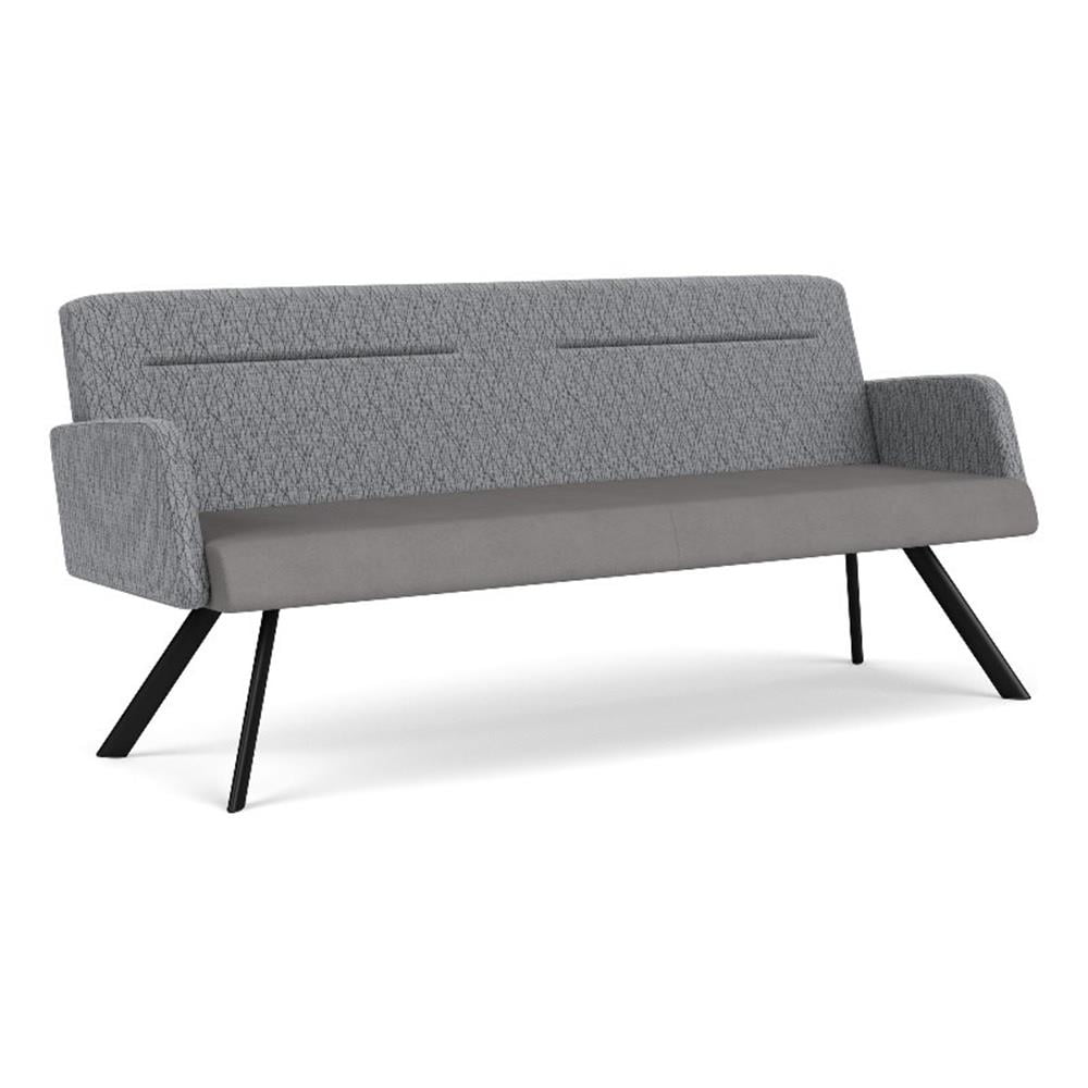 Willow Lounge Lobby Reception Waiting Sofa / Black Steel / Gray / Gray ...