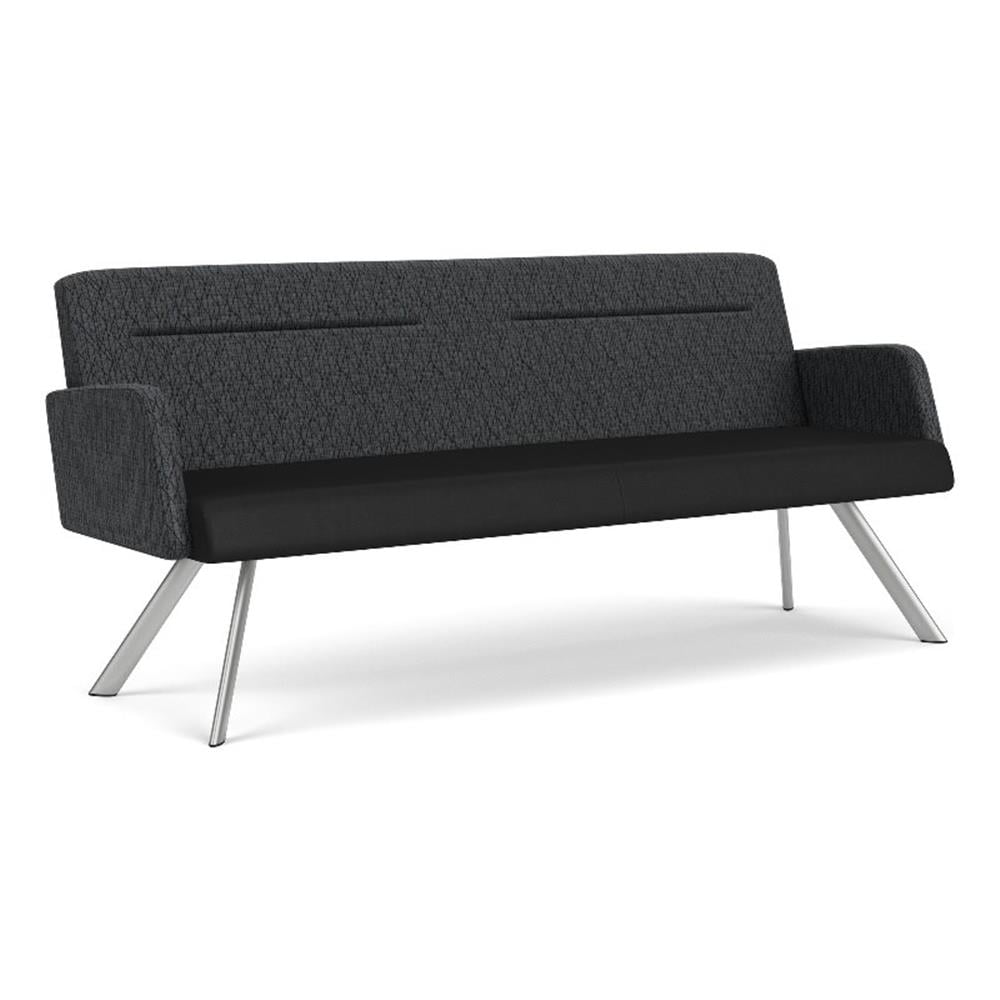 Willow Lounge Lobby Reception Waiting Sofa / Silver Steel / Black ...